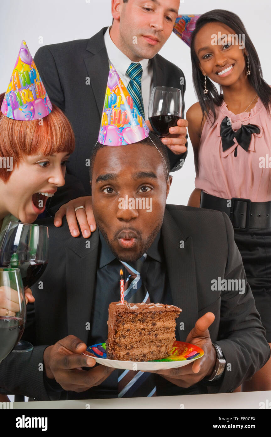 Birthday celebration at the office Stock Photo - Alamy