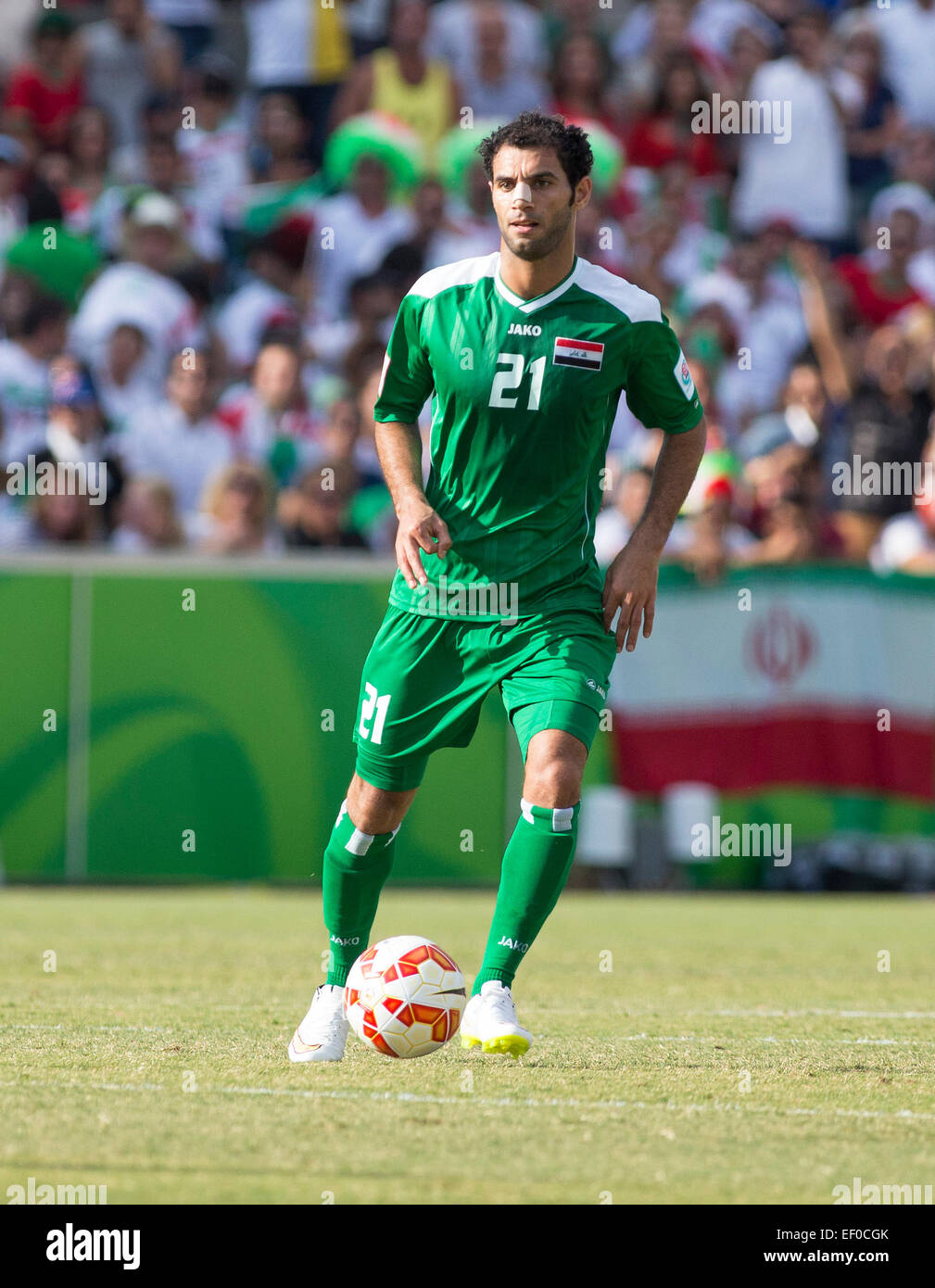 Canberra, Australia. 23rd Jan, 2015. Ashkan Dejagah (21) of Iran in the ...