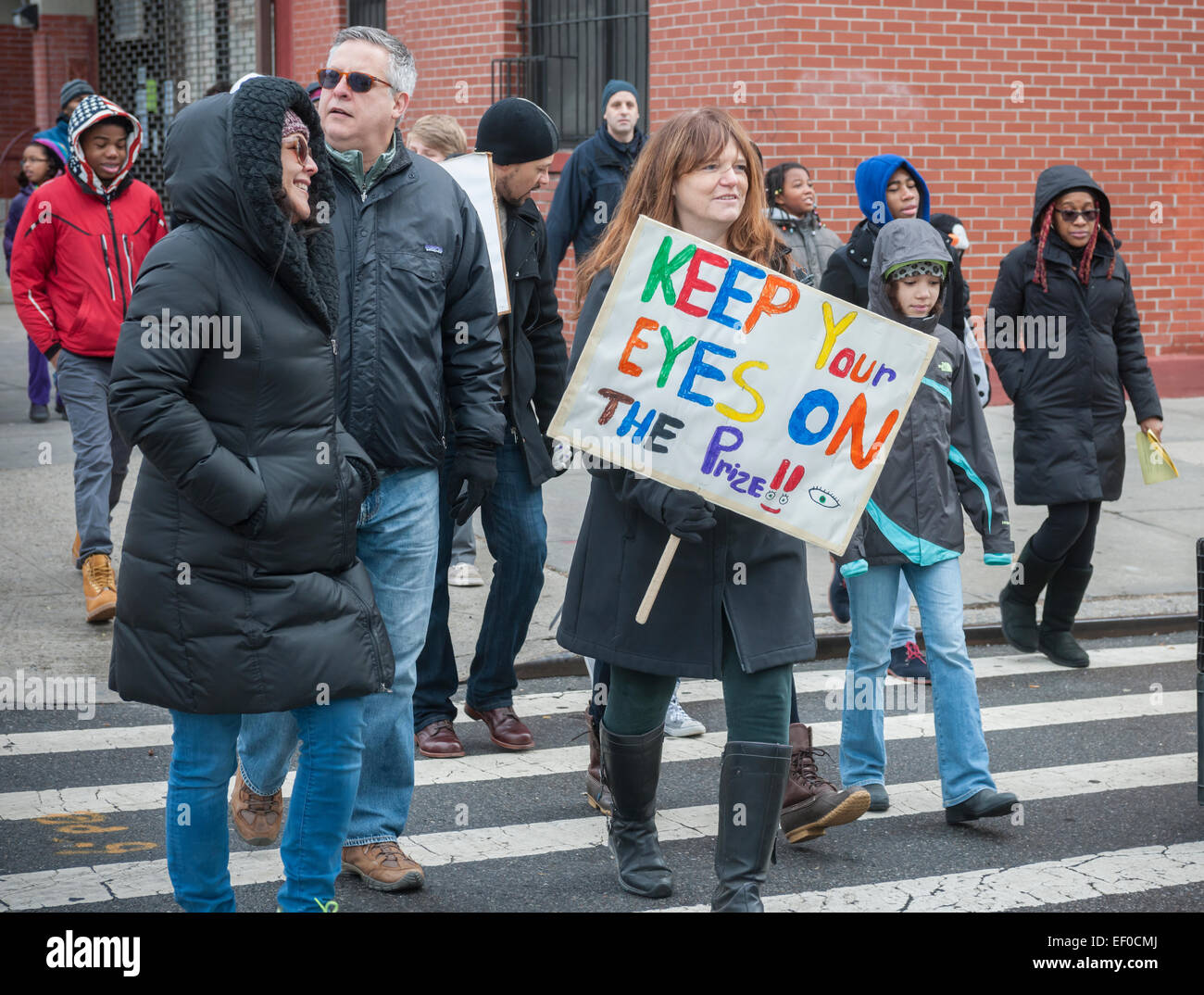 Students from the Manhattan Country School with their families and ...