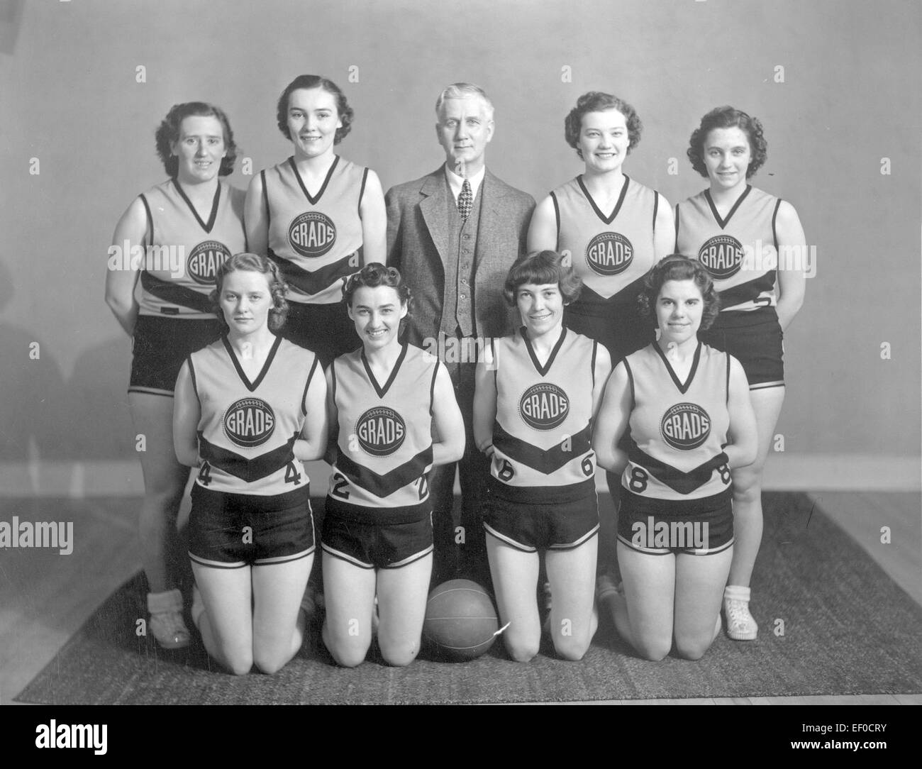 The Edmonton Grads, a women's basketball team, are shown in a 1940 ...