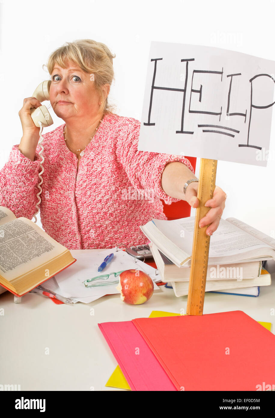 Overworked teacher Stock Photo - Alamy Overworked teacher Stock Photo - Alamy
