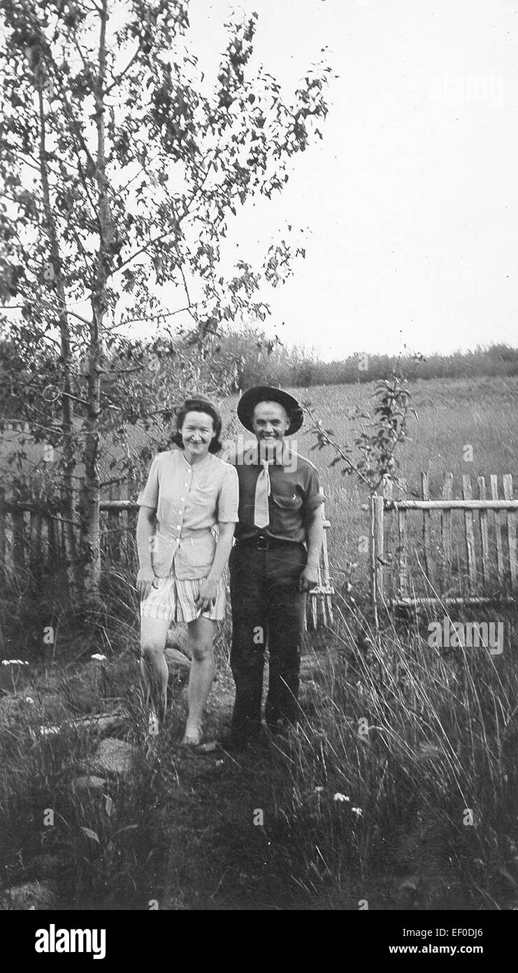 This photograph features Gwen Collip and an unidentified man, possibly ...