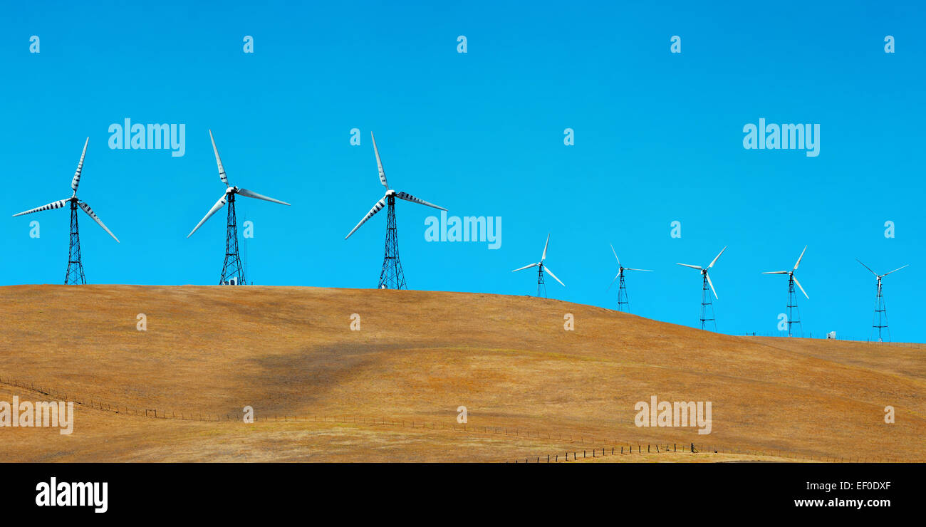 Wind turbine over mountain near San Francisco Stock Photo - Alamy
