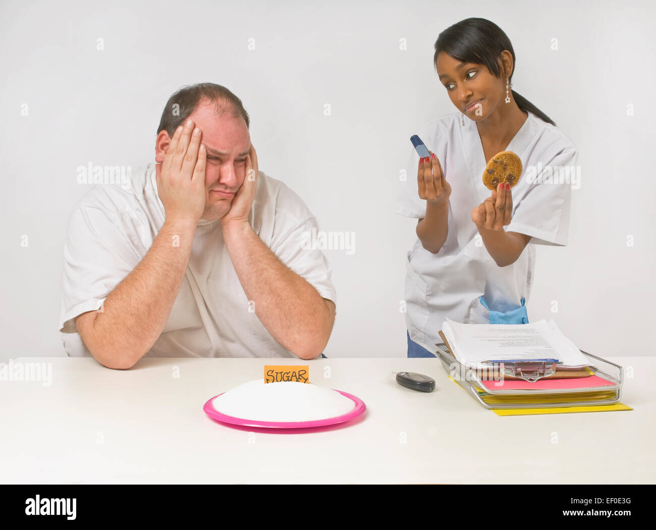 Frustrated diabetic man Stock Photo - Alamy