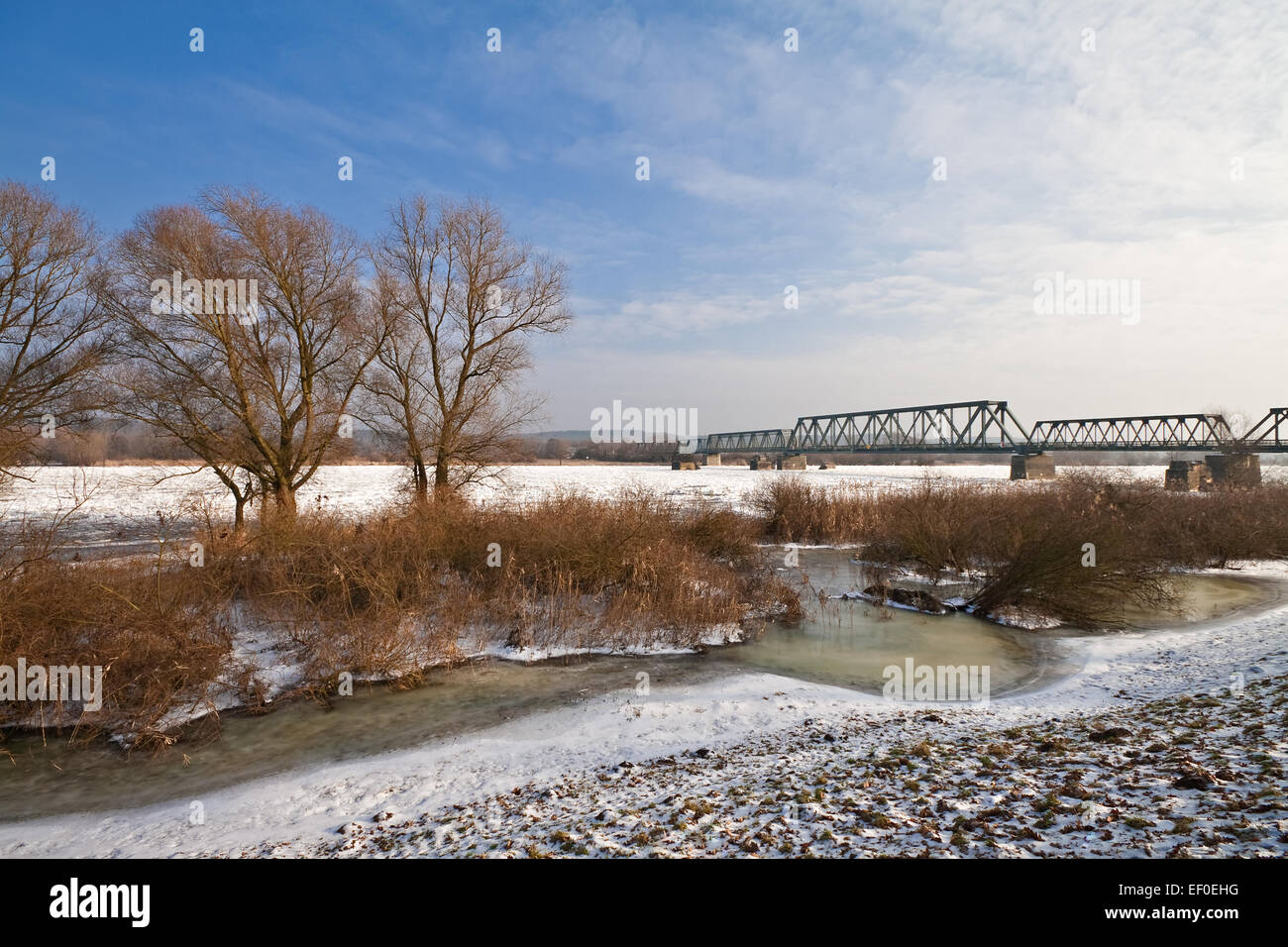 Bridge on the River Oder Stock Photo - Alamy
