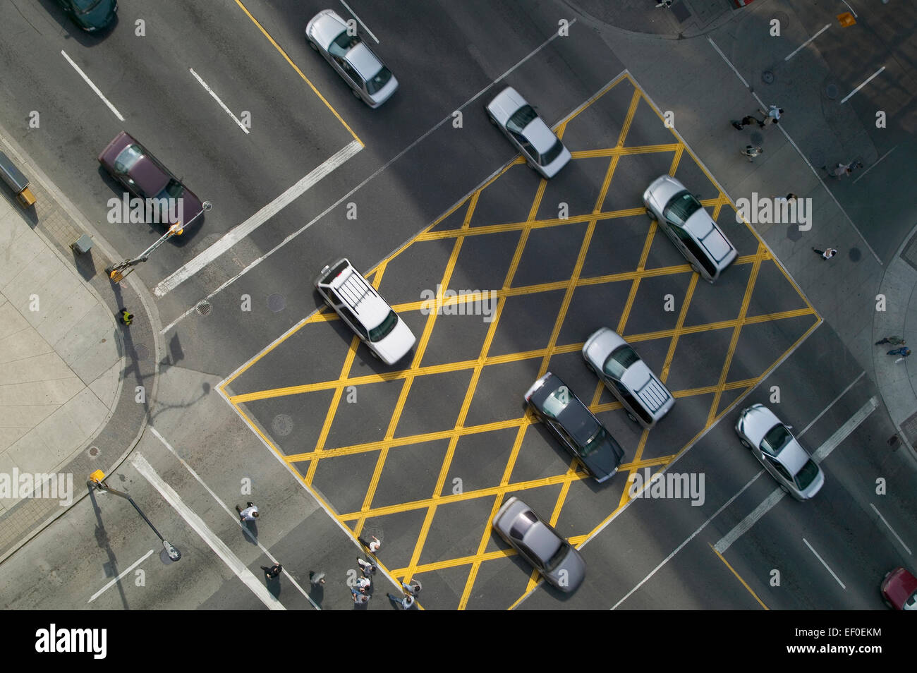 Aerial View of cars crossing intersection Toronto,Canada Stock Photo ...