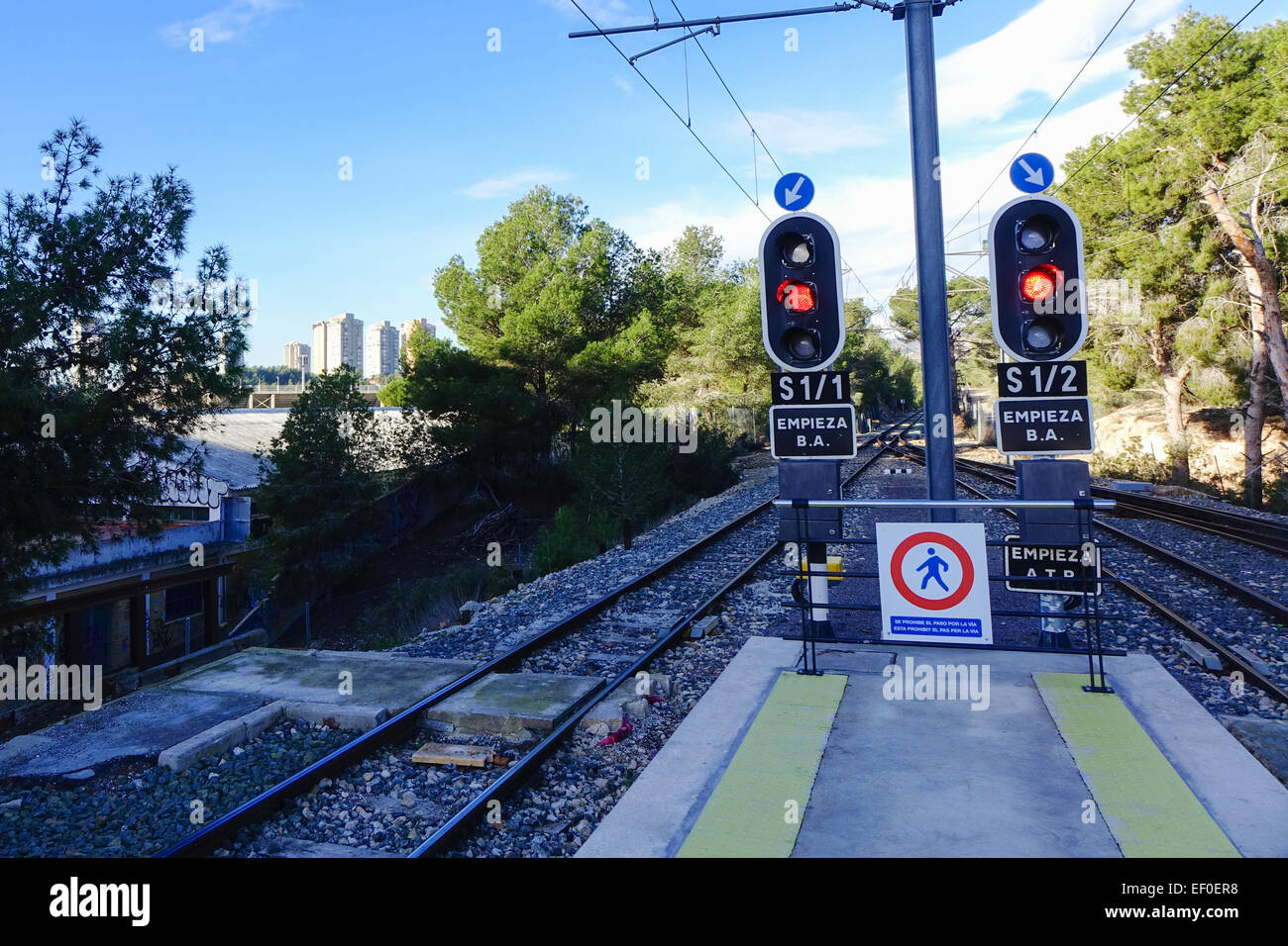 Benidorm, Costa Blance, Spain the train station, terminal, the line ...