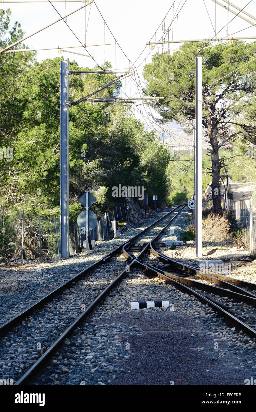 Benidorm, Costa Blance, Spain the train station, terminal, the line ...