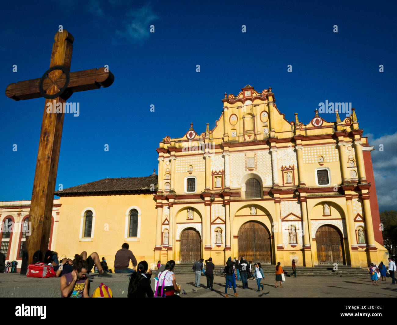 Cathedral of San Cristóbal de las Casas Stock Photo - Alamy