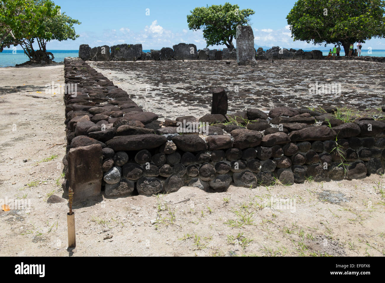 Society Islands, French Polynesia, Raiatea. Marae Taputapuatea, highly ...