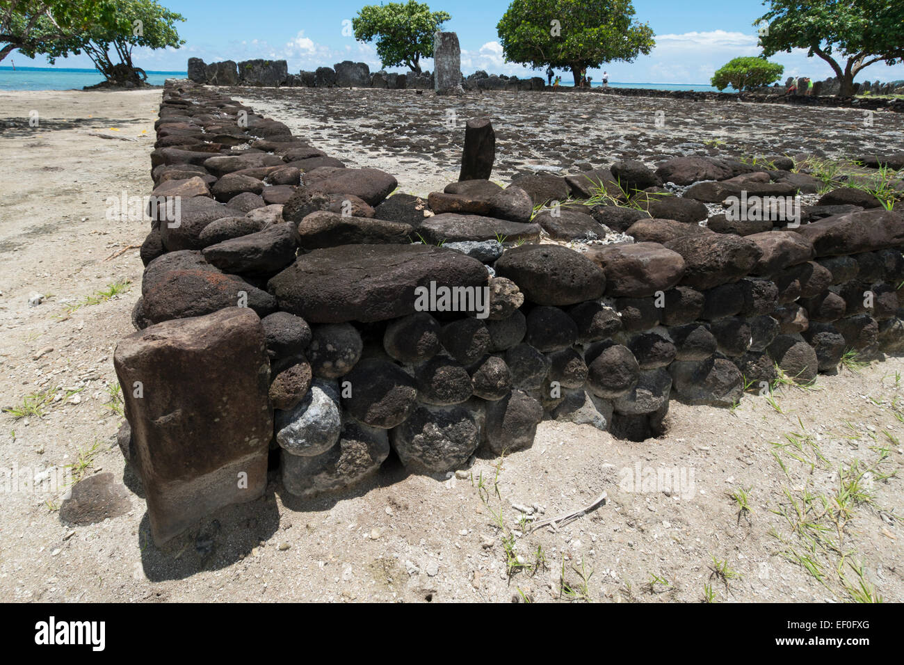 Society Islands, French Polynesia, Raiatea. Marae Taputapuatea, highly ...
