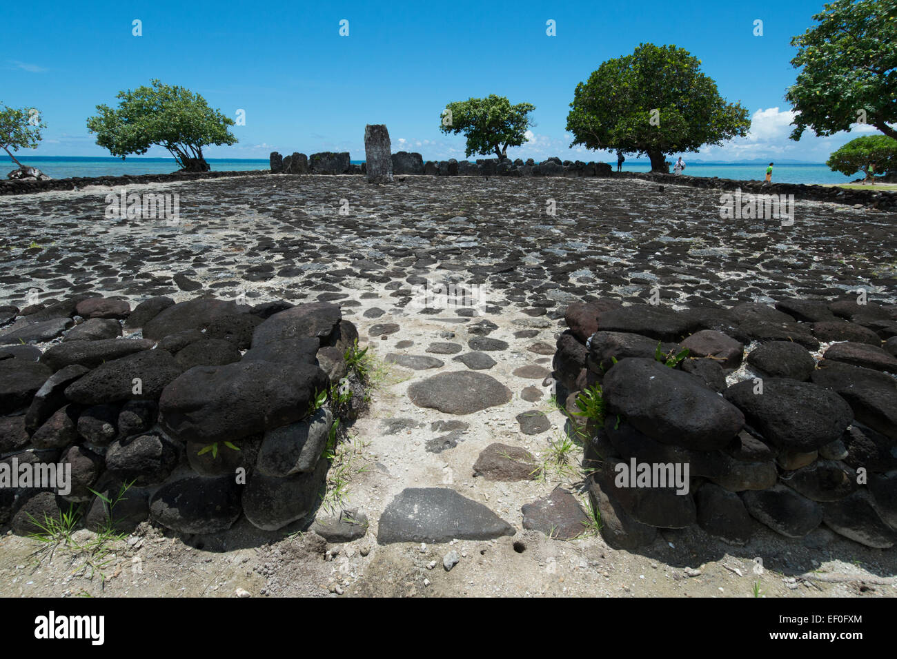 Society Islands, French Polynesia, Raiatea. Marae Taputapuatea, highly ...