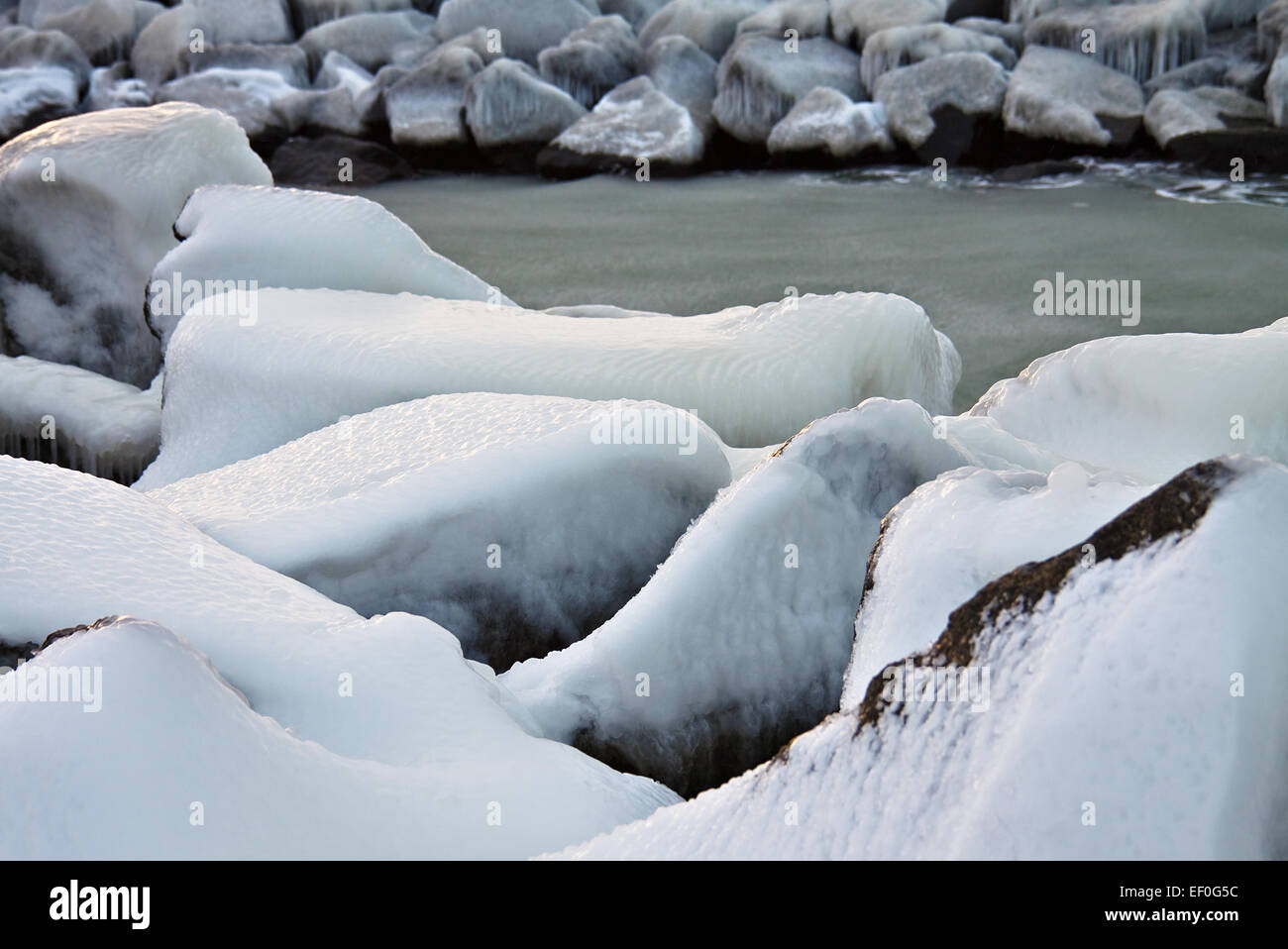 The Mole Warnemünde in winter Stock Photo - Alamy