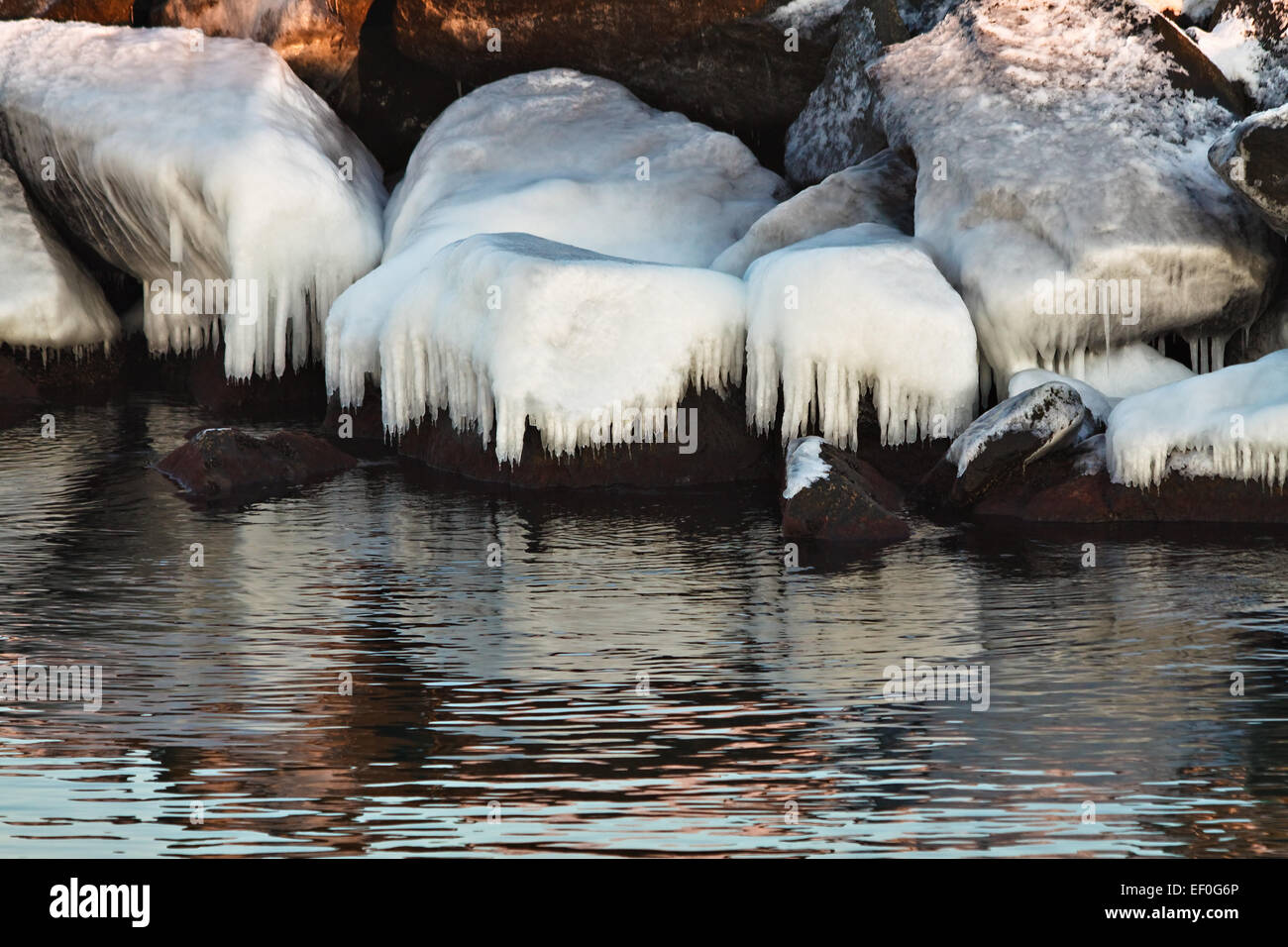 The Mole Warnemünde in winter Stock Photo - Alamy