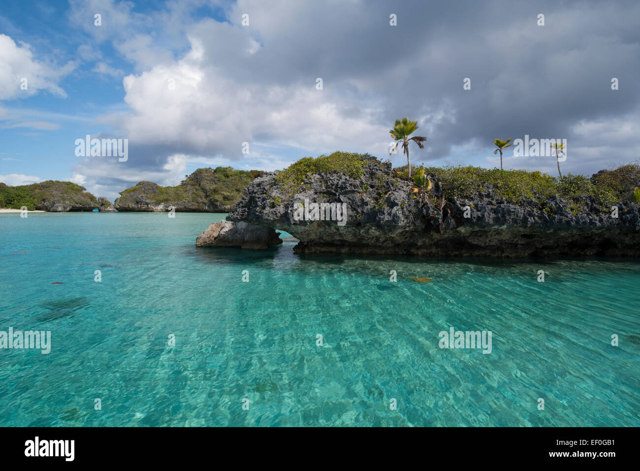 Fiji, Southern Lau Group, Island of Fulanga. Scenic lagoon located ...