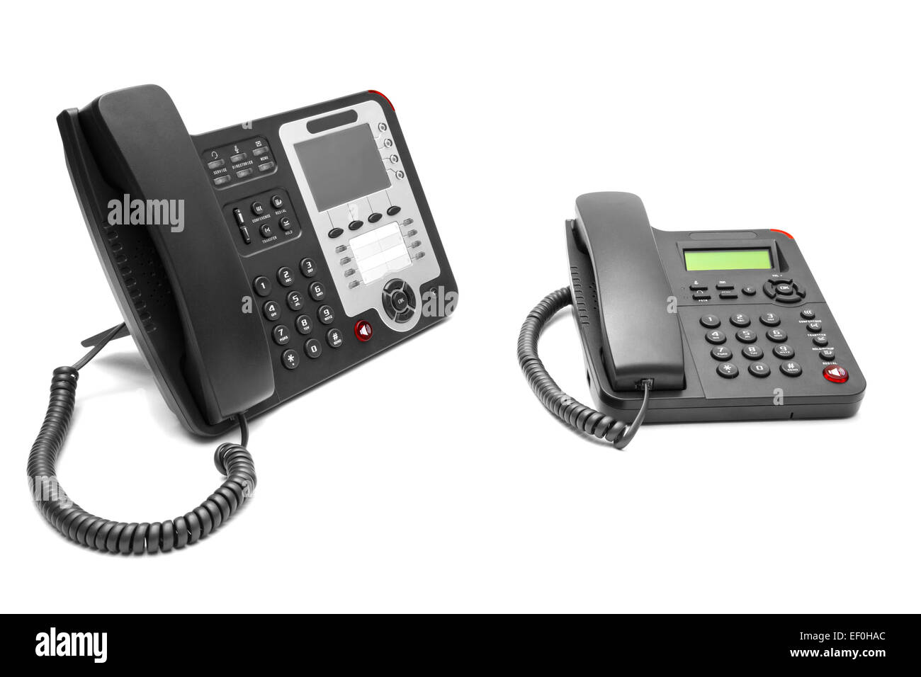 Two office phone isolated on white background Stock Photo - Alamy