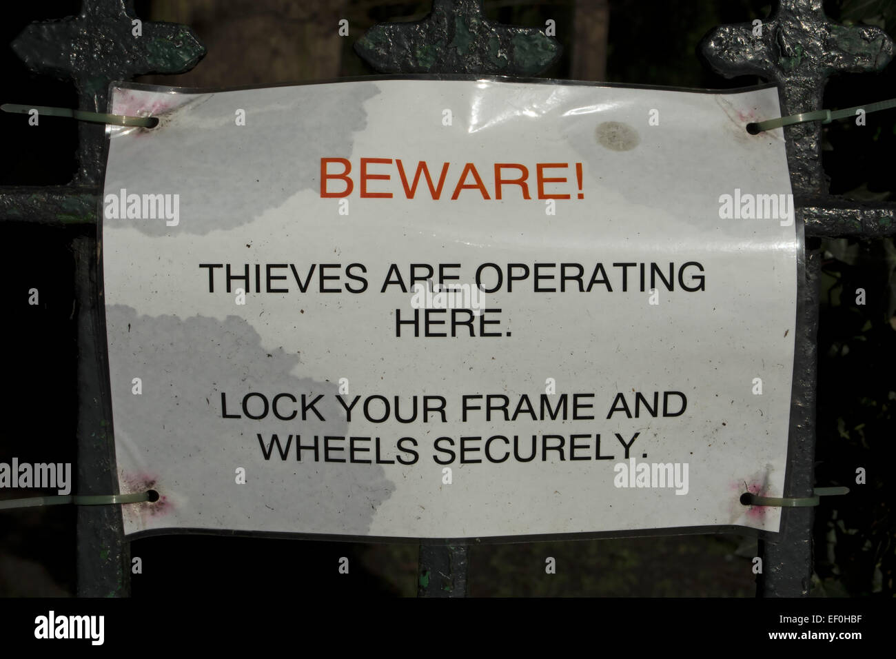 Beware of cyclists sign hi-res stock photography and images - Alamy