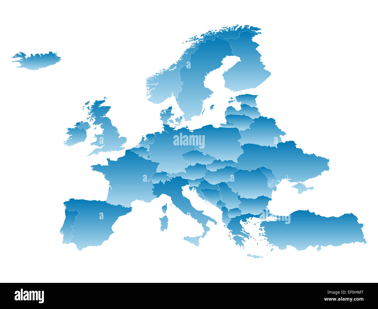 map Europe on a white background Stock Photo - Alamy