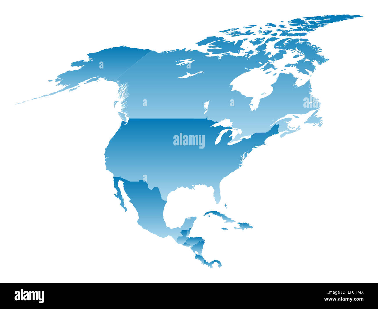 map North America on a white background Stock Photo - Alamy