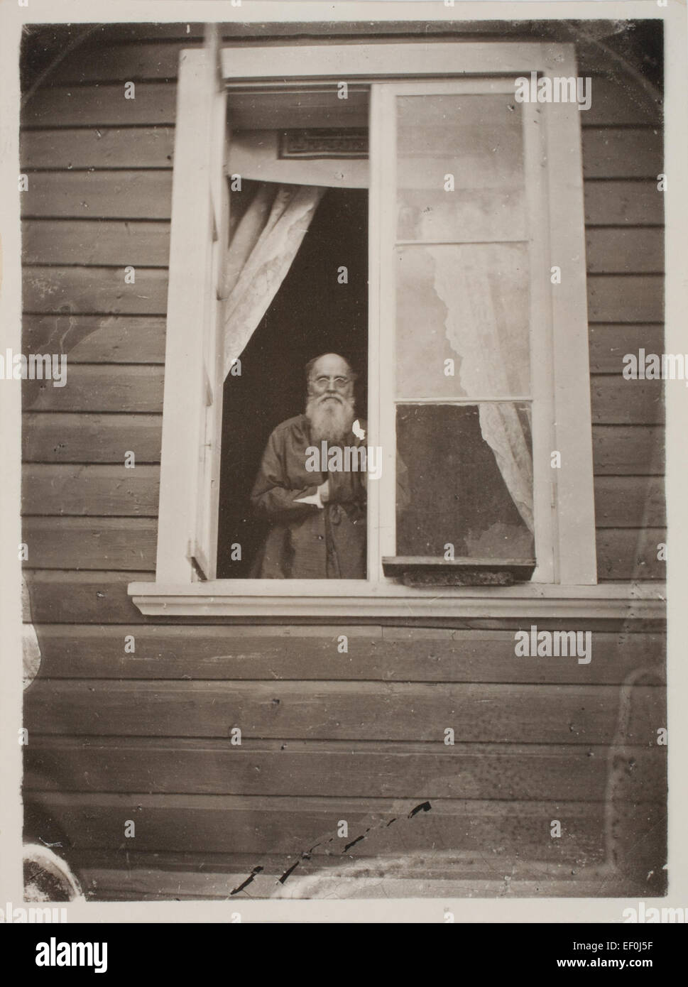 Johan Ludvig Runeberg standing in a window Stock Photo - Alamy