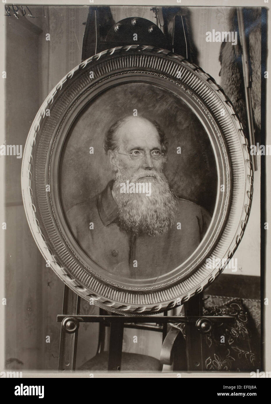 Johan Ludvig Runeberg. Oil painting by Bernhard Reinholds 1877 Stock ...