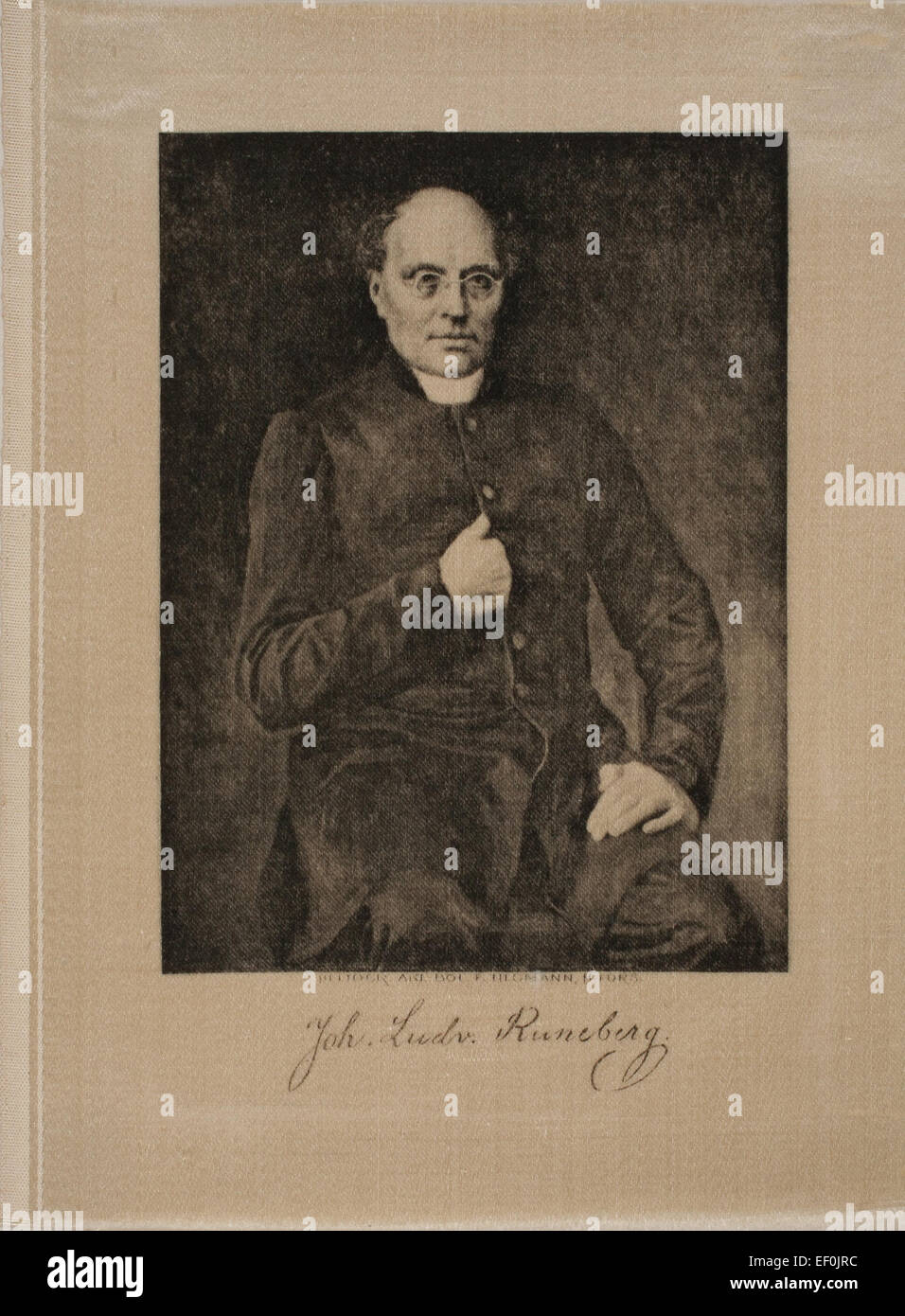 Johan Ludvig Runeberg. Heliography on silk Stock Photo - Alamy