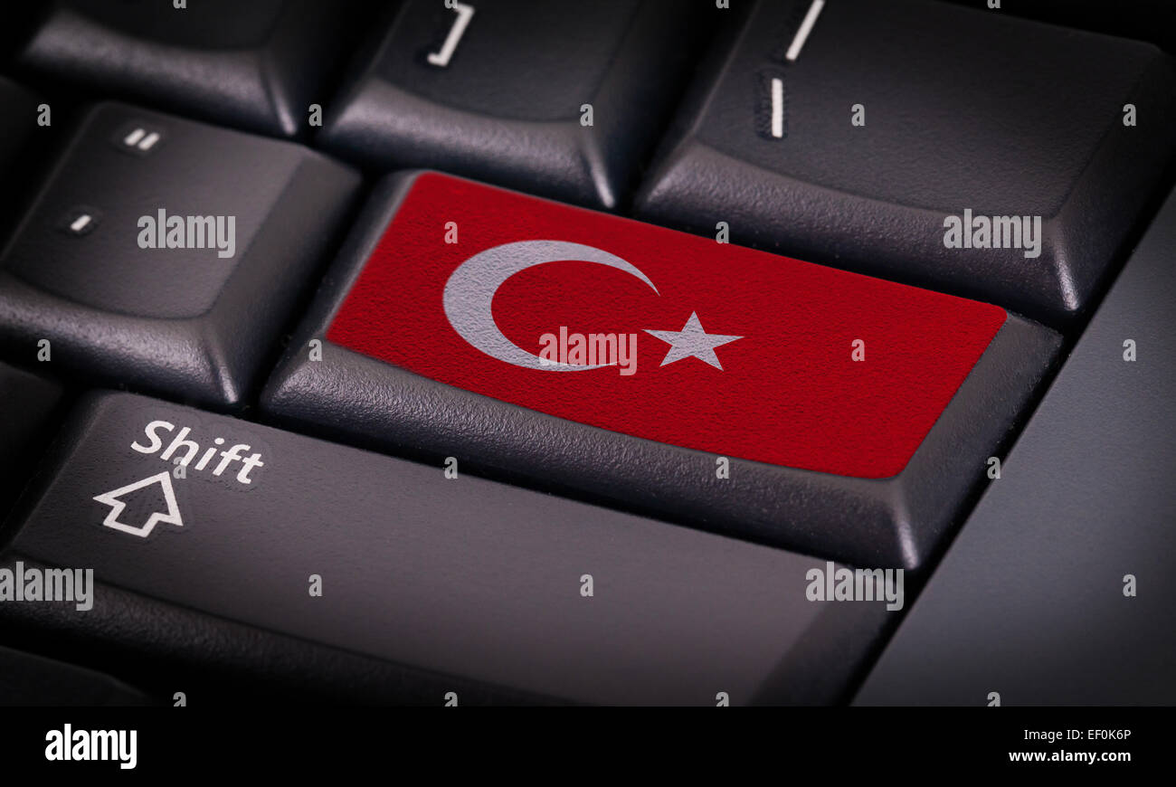 Flag on button keyboard, flag of Turkey Stock Photo - Alamy