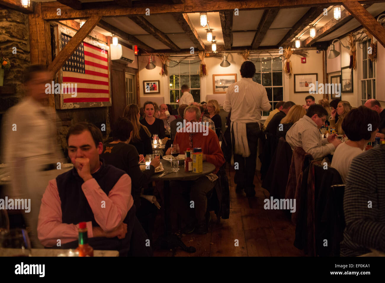 Customers dining at Purdy's Farmer and the Fish in North Salem, New ...