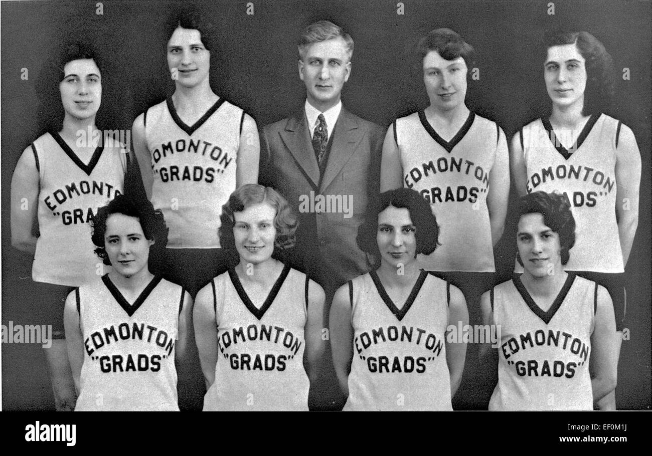 The Edmonton Grads, a Canadian women’s basketball team, are shown in ...