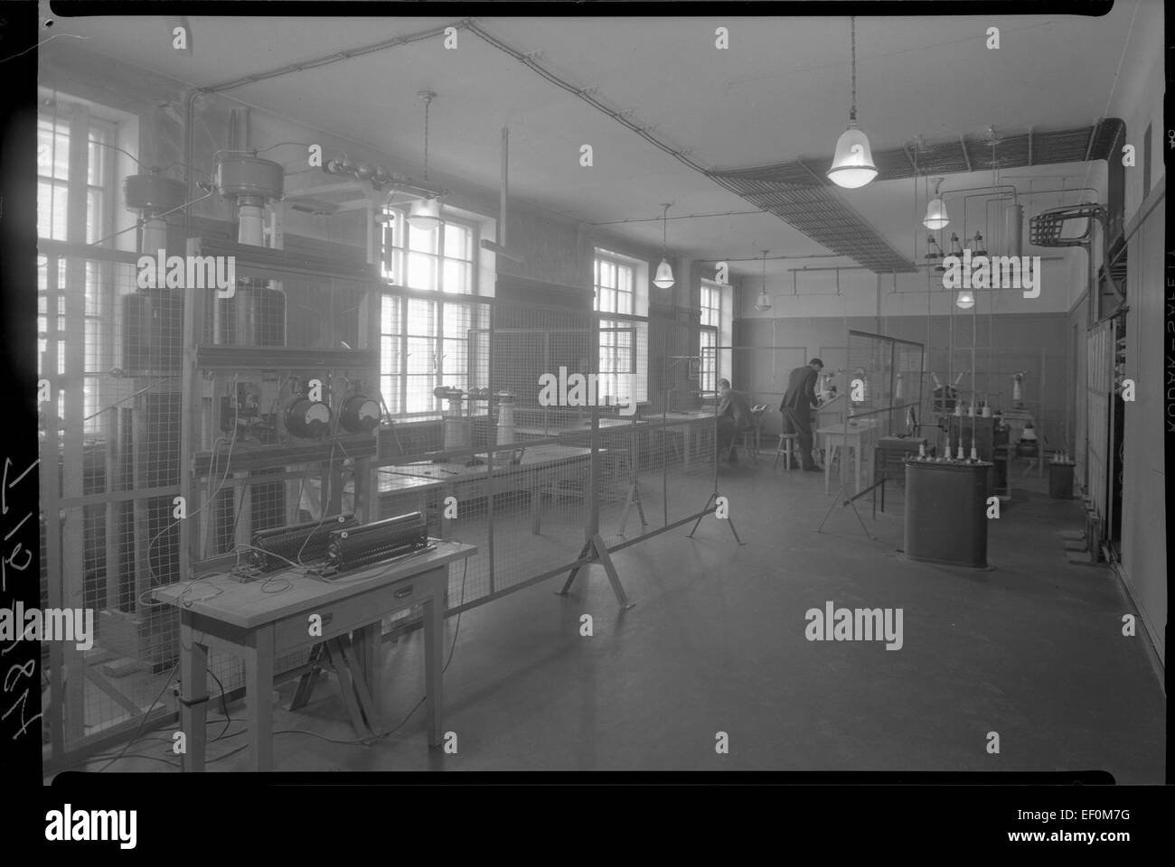 This image shows an electrical engineering laboratory, likely from a ...