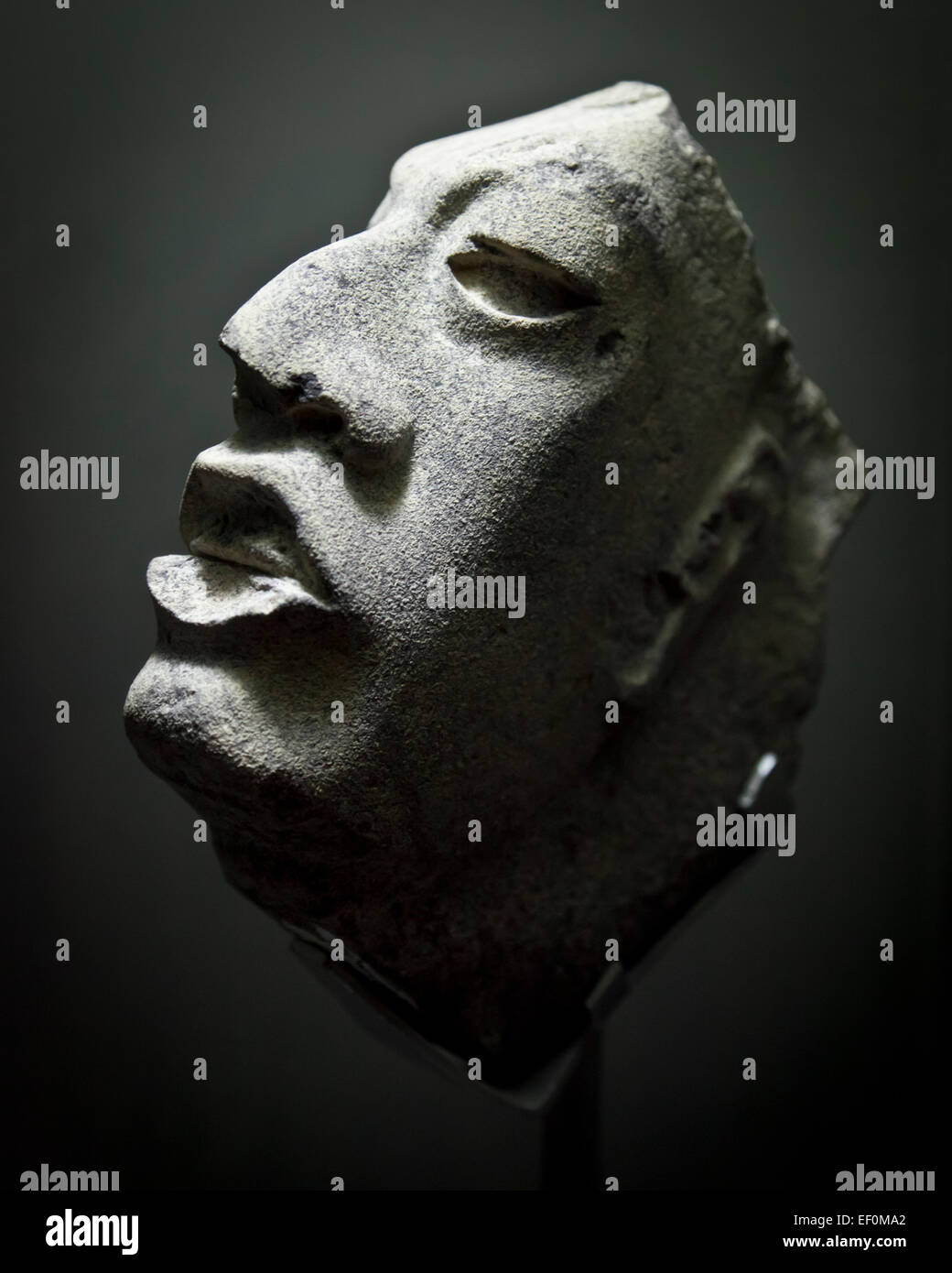 Head in museum in Palenque, Mexico Stock Photo - Alamy