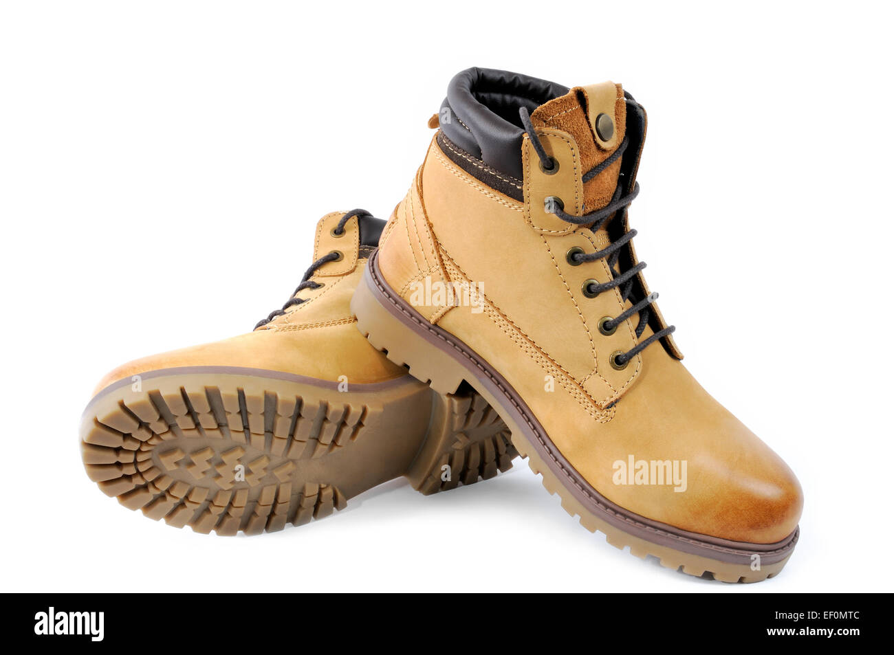 High shoes men's leather light on white background Stock Photo - Alamy