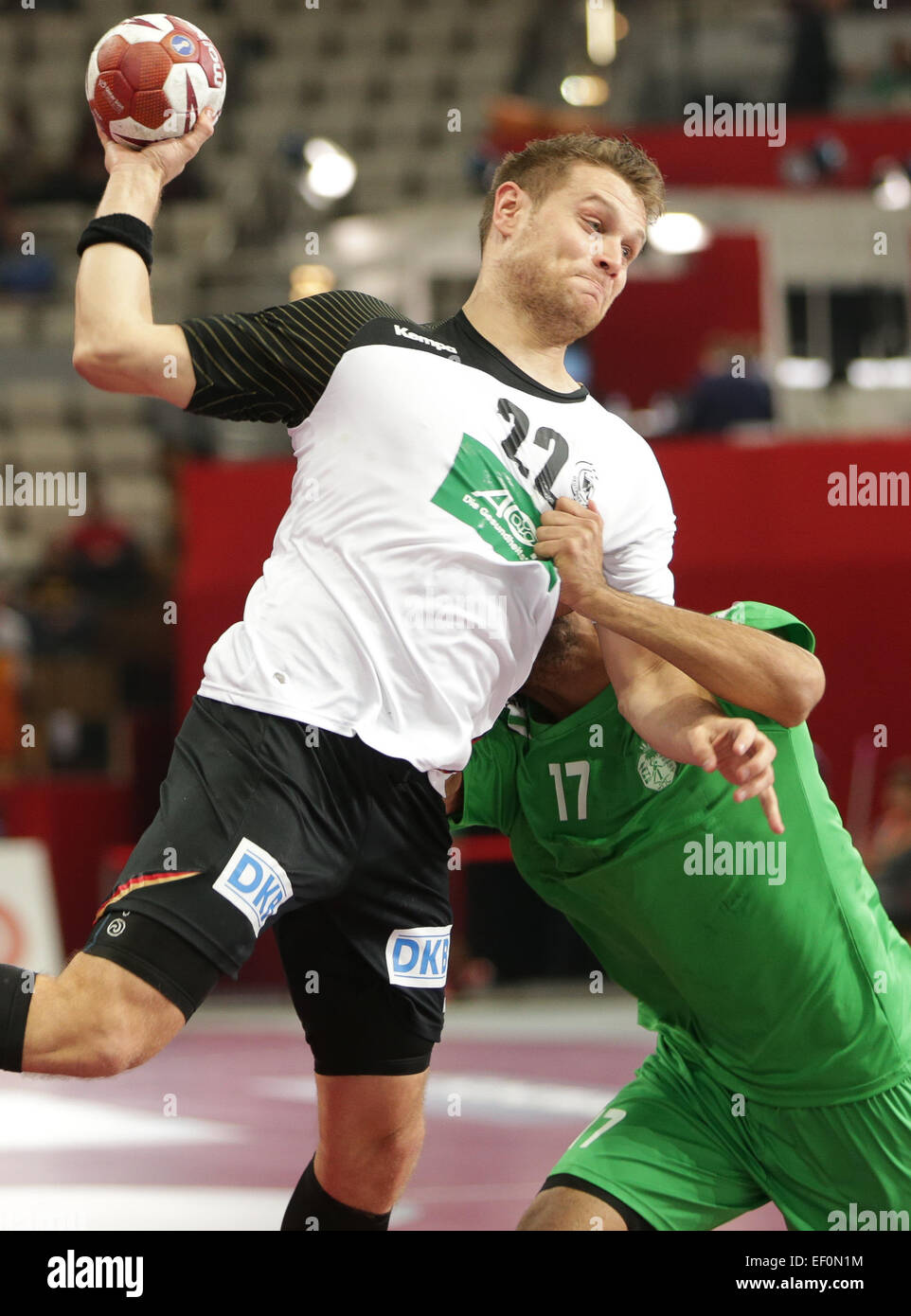 Germany's Michael Kraus (L) and Saudi Arabia's Abdullah Alsalam ...