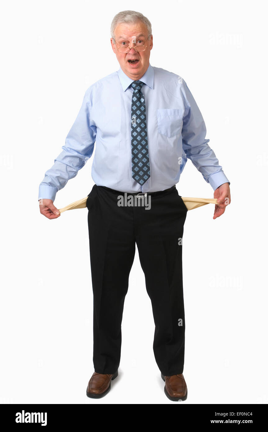 Businessman with empty pockets Stock Photo - Alamy