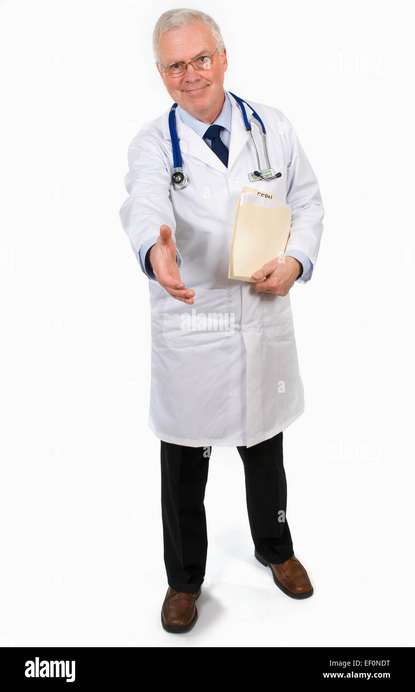 Doctor with his hand extended for a handshake Stock Photo - Alamy