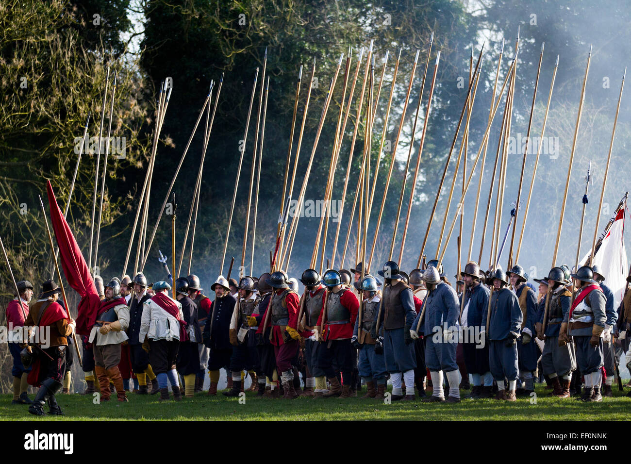 Pikemen in historical costume at Holly Holy Day. Nantwich, Cheshire, UK ...