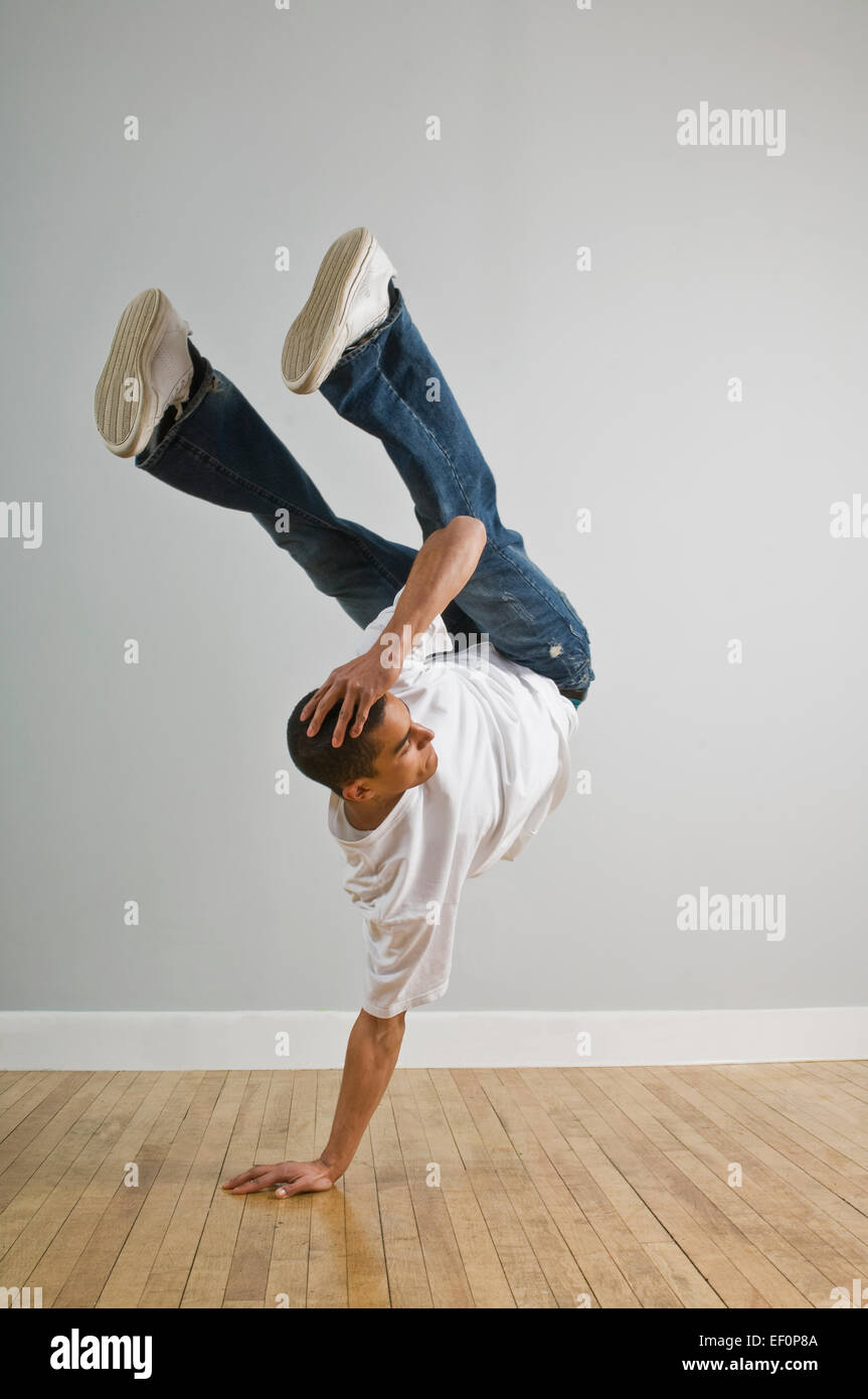 Man break dancing Stock Photo - Alamy