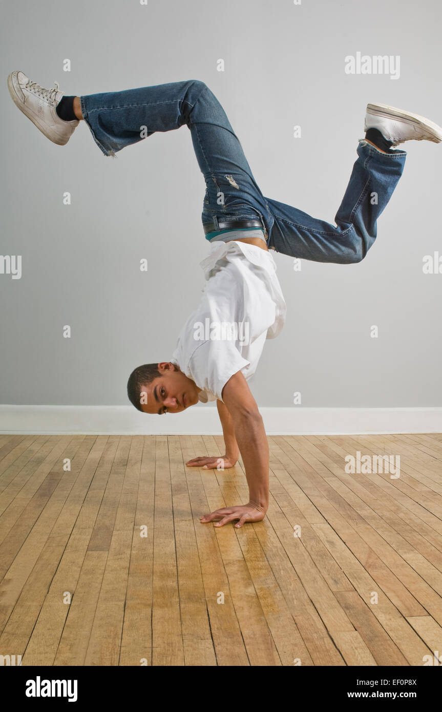 Man break dancing Stock Photo - Alamy