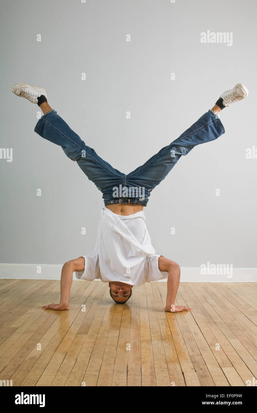 Man break dancing Stock Photo - Alamy