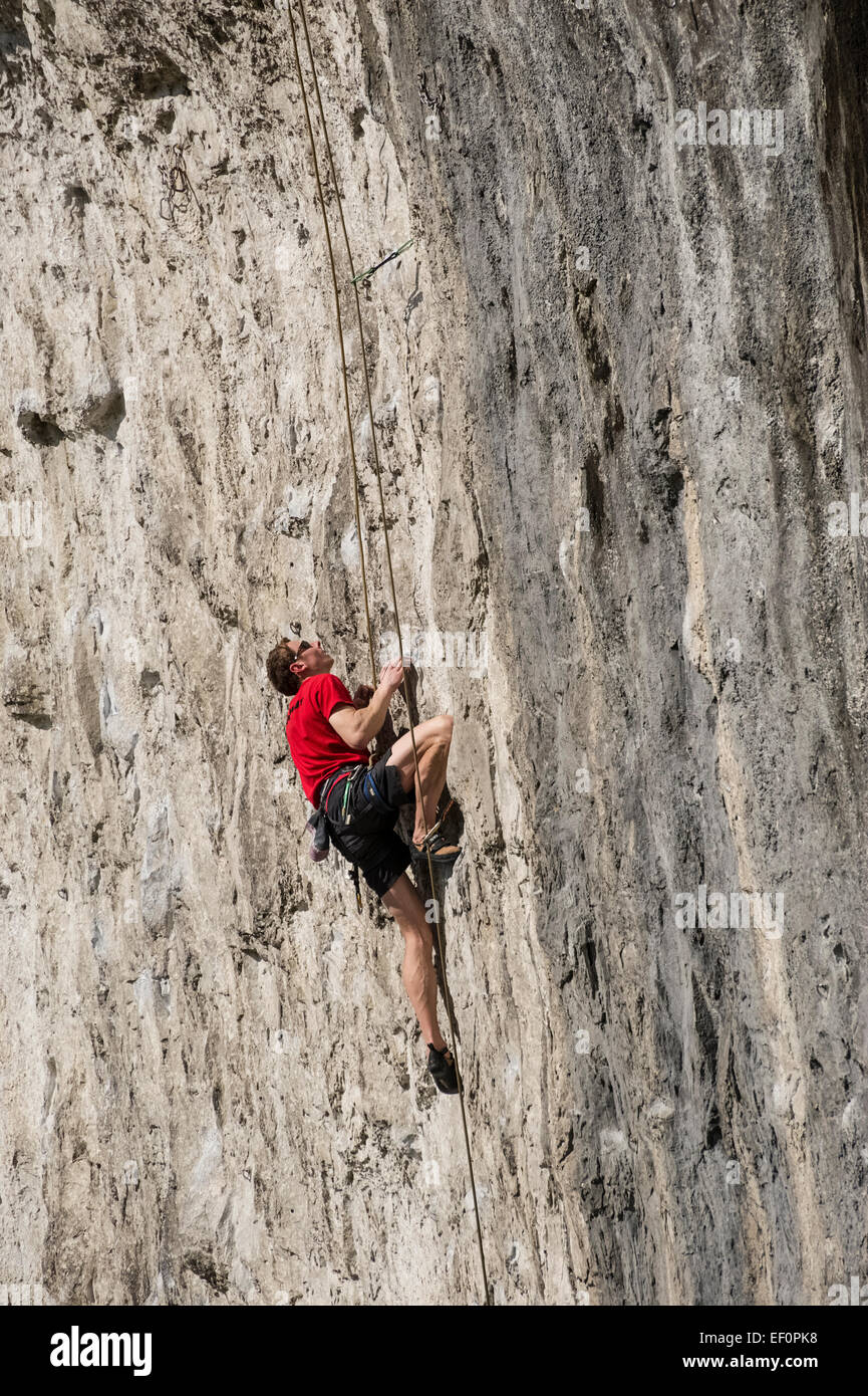 Malham Cove, Rock Climbers Stock Photo - Alamy