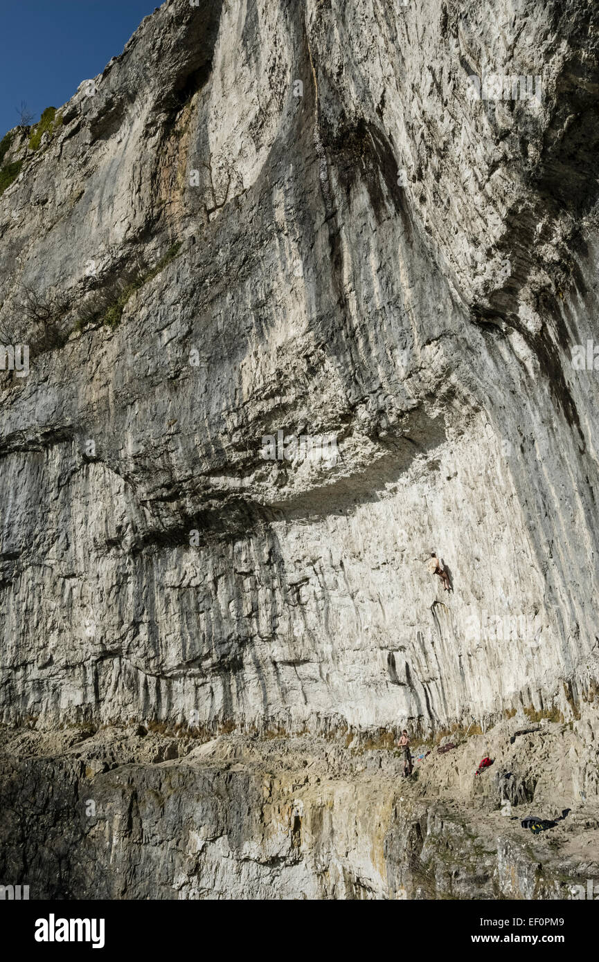 Malham Cove, Rock Climbers Stock Photo - Alamy