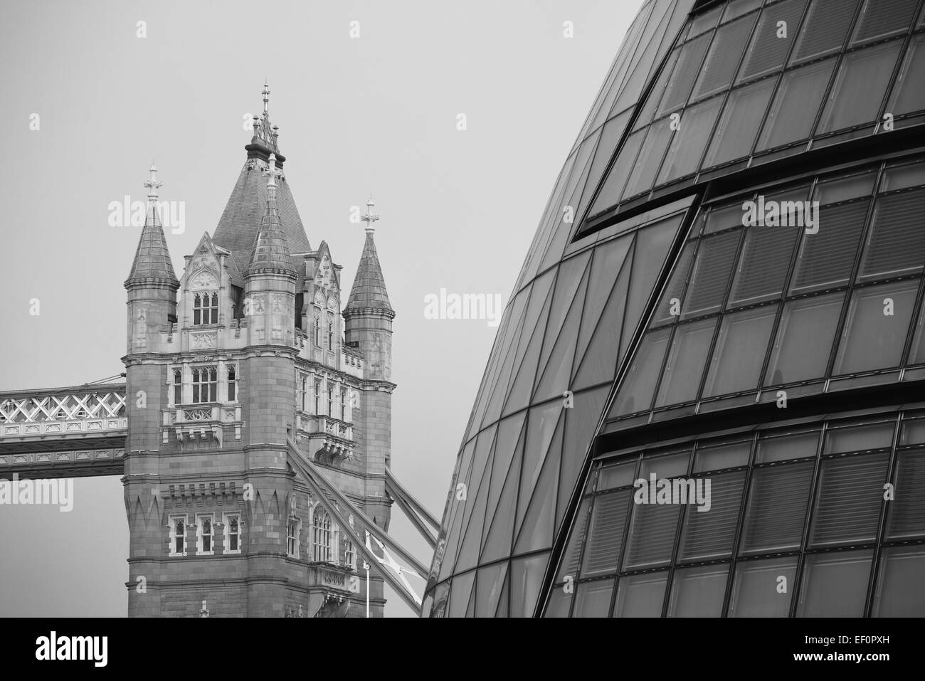 Tower Bridge in London with modern architecture Stock Photo - Alamy