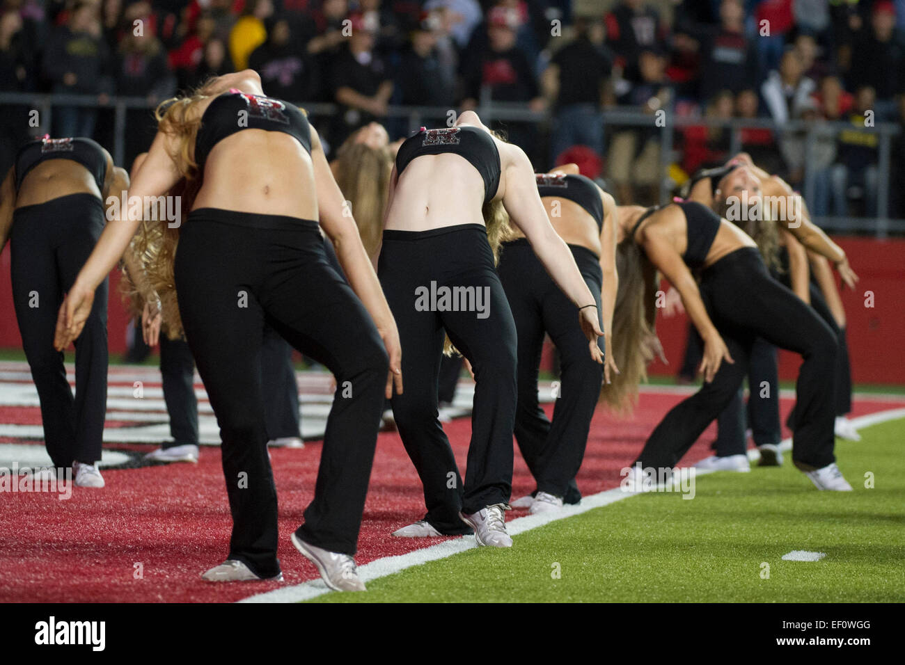 October 04, 2014: The Rutgers Scarlet Knights dance team performs ...