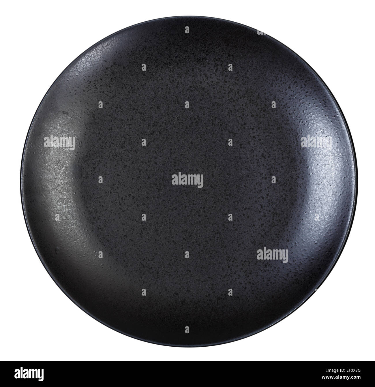 top view of black dinner plate isolated on white background Stock Photo ...