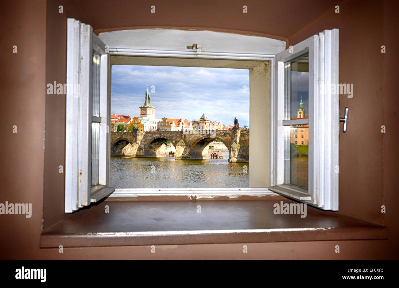 Prague. A window with a view Stock Photo - Alamy