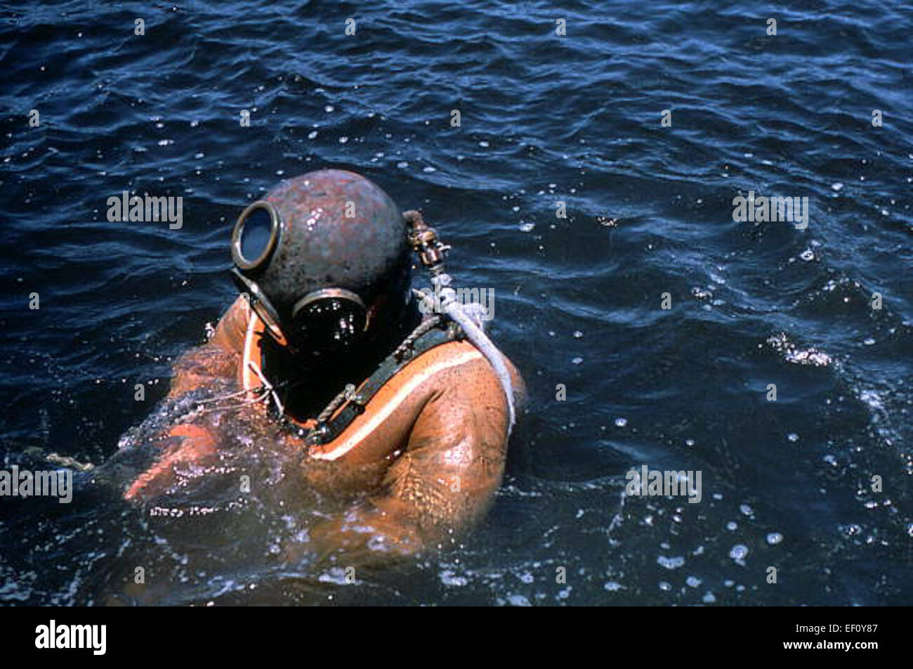 Sponge diver breaking the surface Stock Photo - Alamy