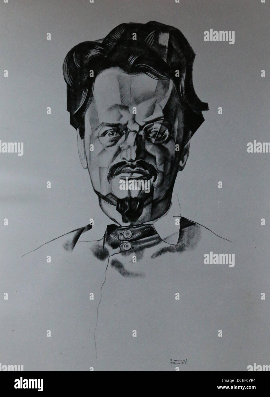 This 1923 portrait of Leon Trotsky, created by Yury Annenkov, captures ...