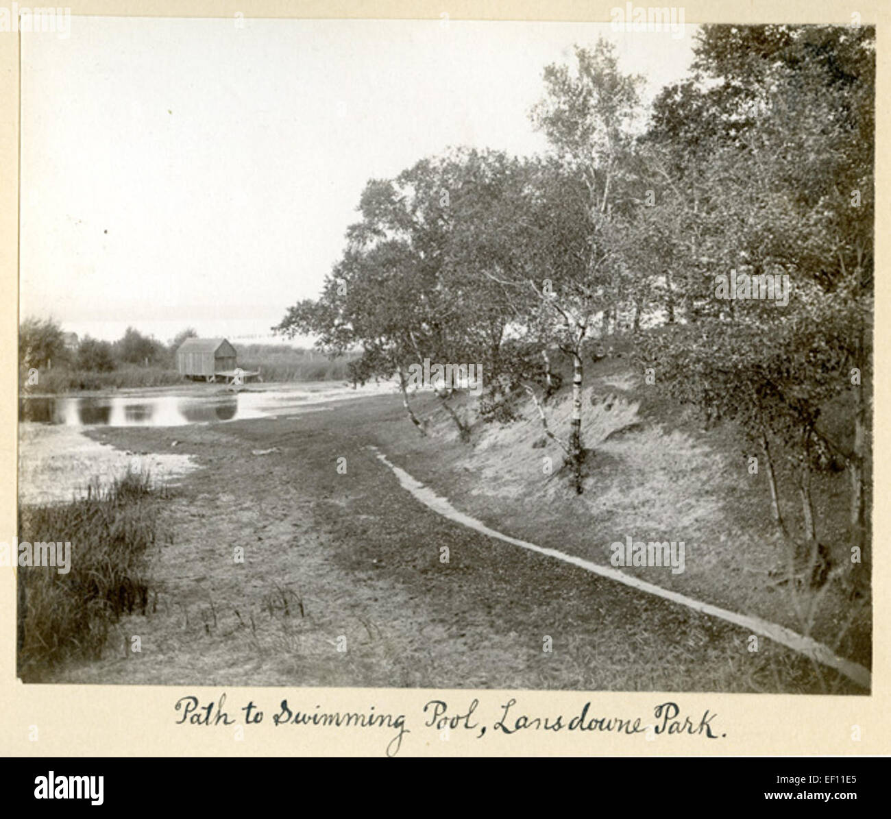 The path to the swimming pool at Lansdowne Park, a popular recreational ...