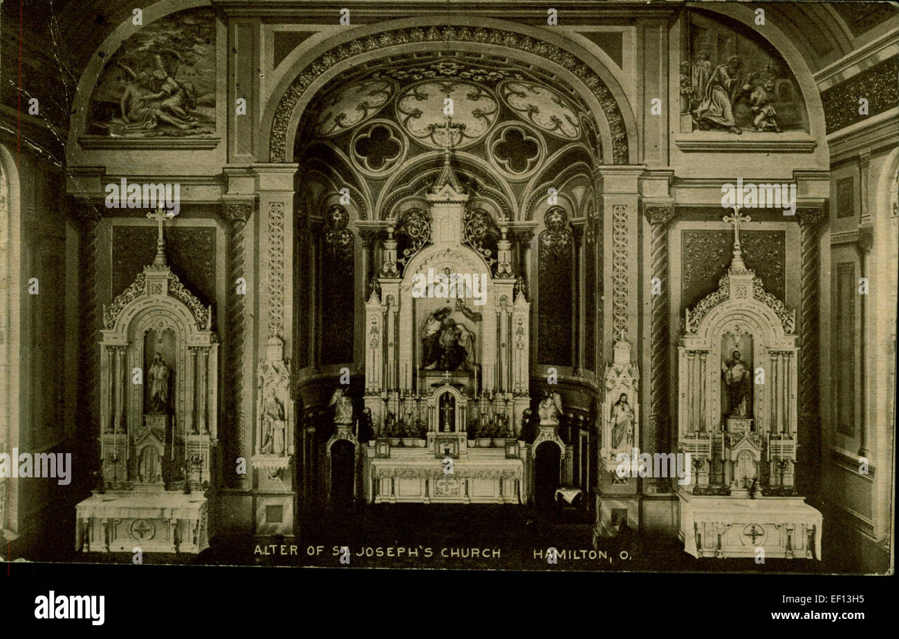 The altar of St. Joseph's Church in Hamilton is shown in this image. It ...