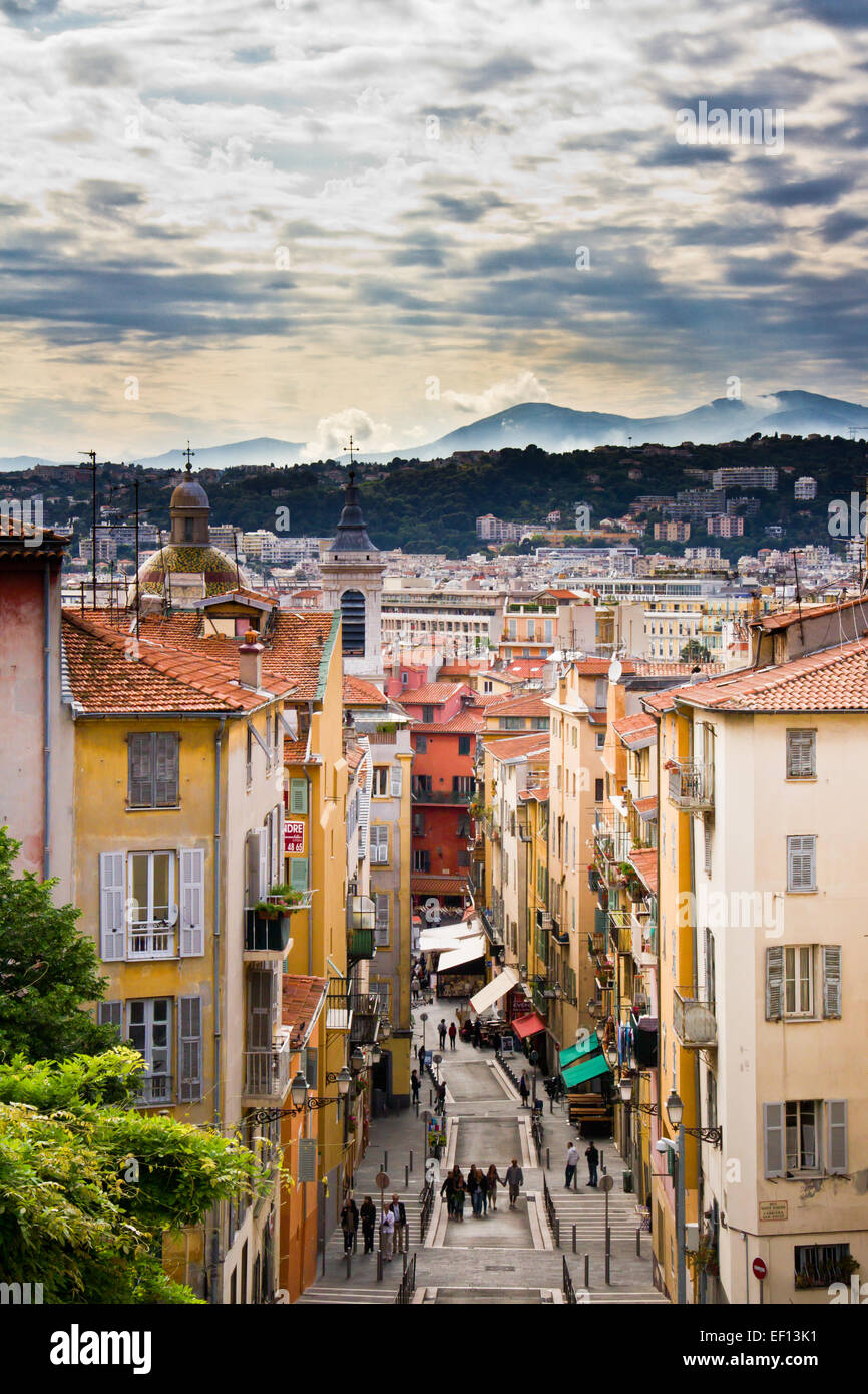 Scenic view of old Nice, France, Cote d'Azur Stock Photo - Alamy
